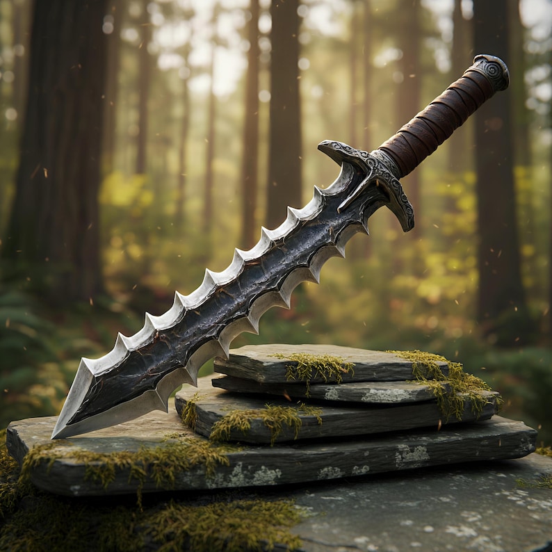 Handmade D2 Steel Fantasy Sword With Leather Grip | Collectible Sword ...