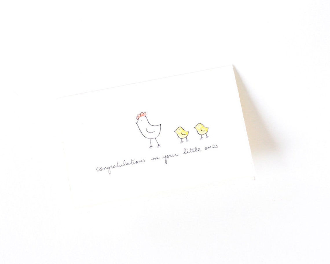 Baby Congratulations Cute Hen and Chick Card Little One - Etsy