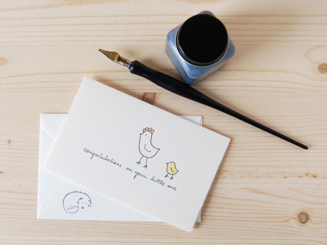 Baby Congratulations Cute Hen and Chick Card Little One - Etsy