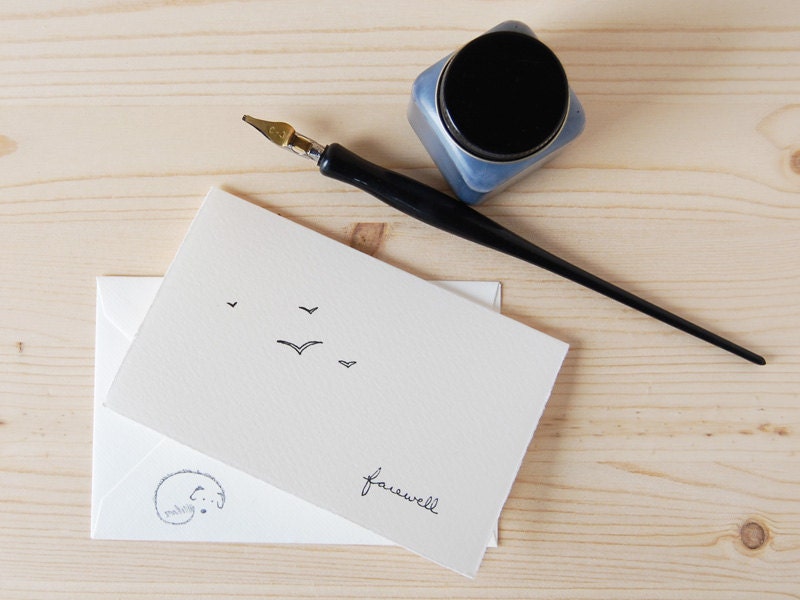 Simple Farewell Card - Flying Birds - Farewell - Etsy