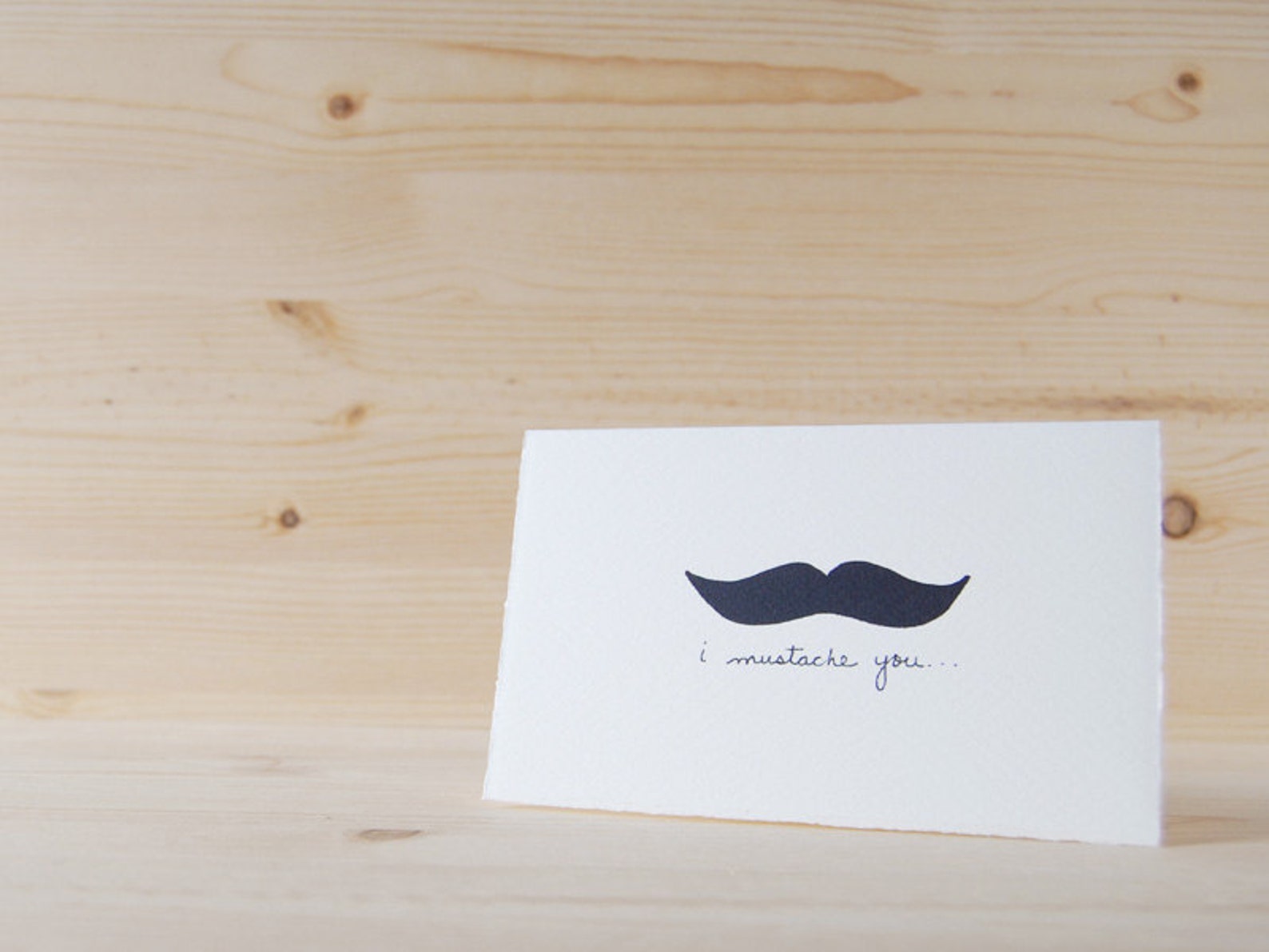 Simple Greeting Card - Mustache Drawing - I Mustache You... - Etsy
