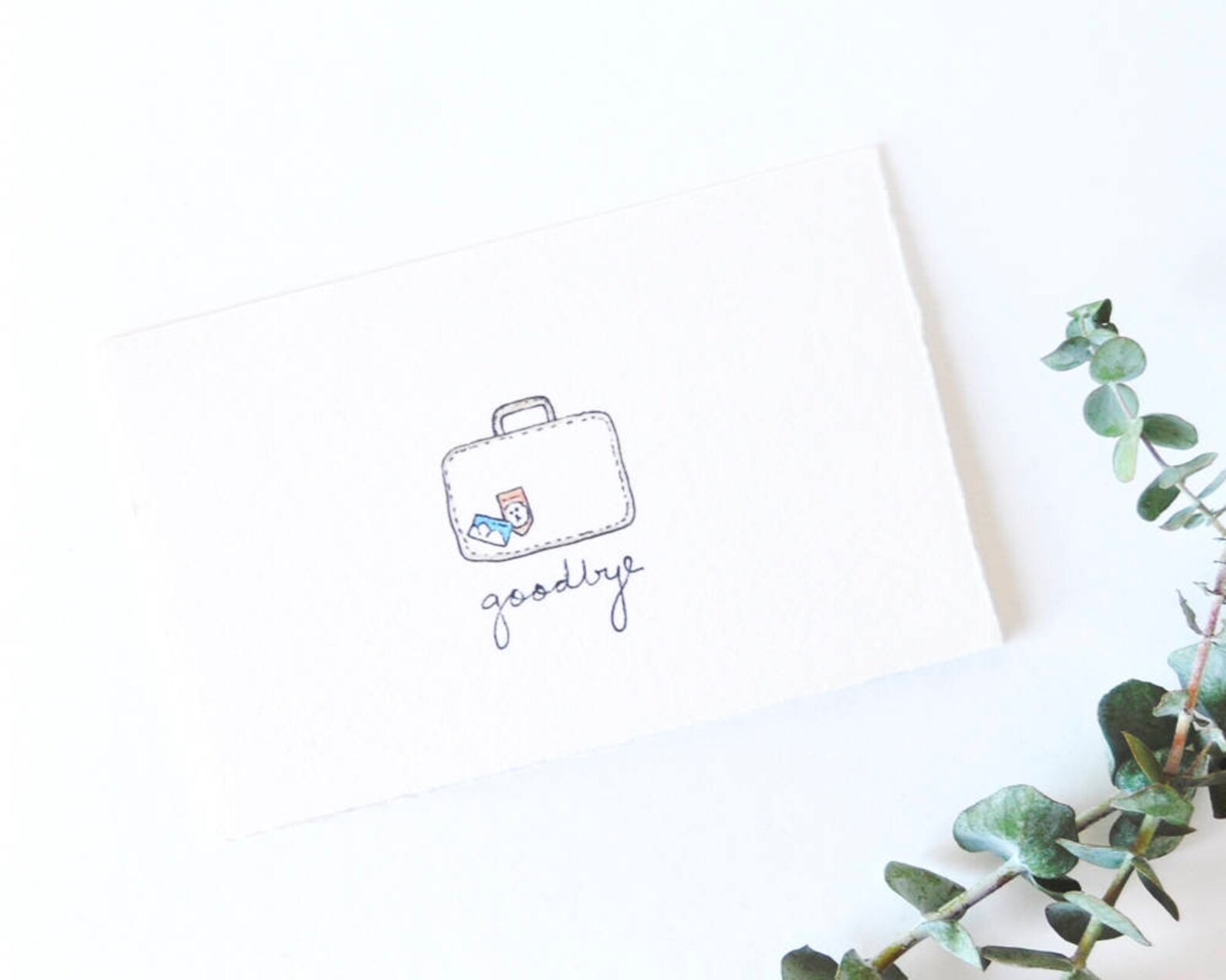 Farewell Goodbye Card - Simple Suitcase - Goodbye - Etsy