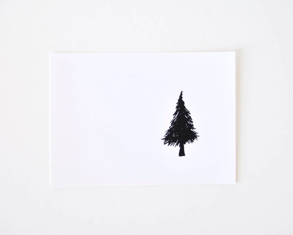 Simple Tree Art Print - Black and White Minimalist Drawing - One Tree ...