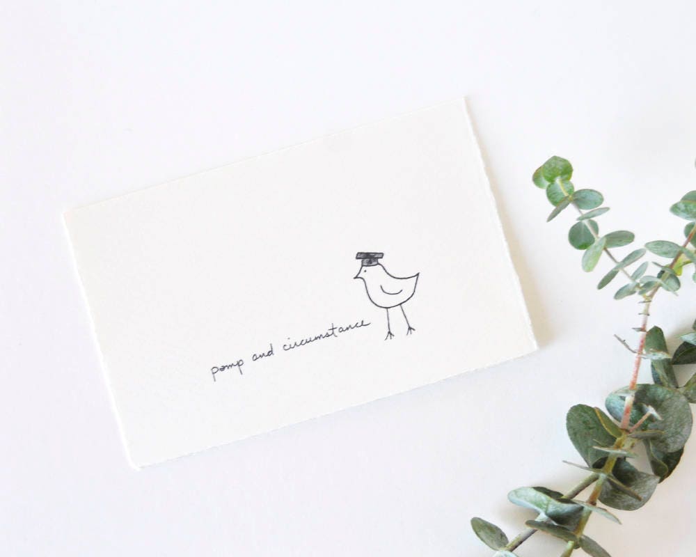 Cute Graduation Card - Simple Bird in Academic Cap - Pomp and ...