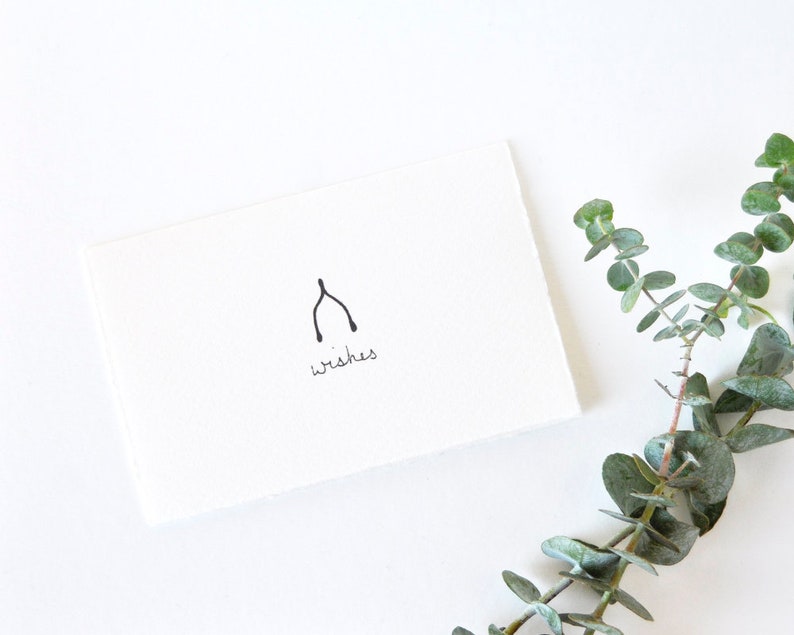 Simple Birthday Card - Wedding Card - Wishbone - Wishes - Etsy
