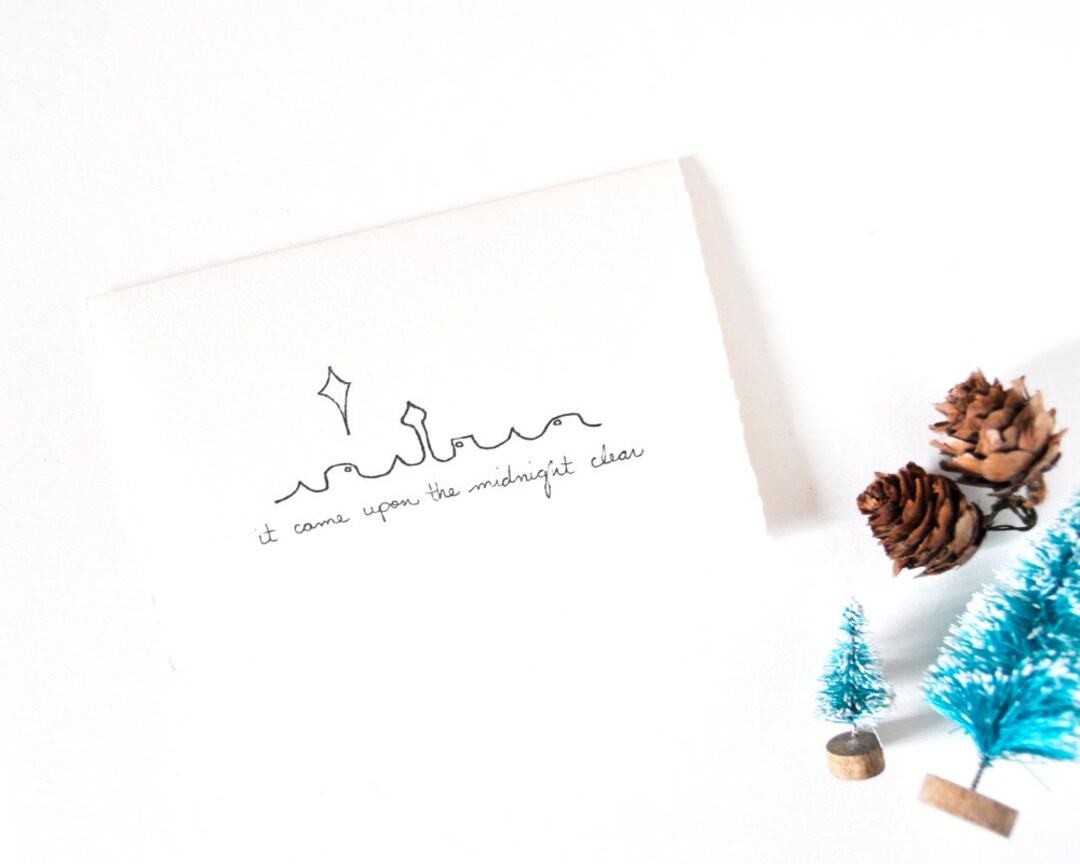 Christmas Card - Simple Bethlehem Drawing - Christmas Star - Midnight ...