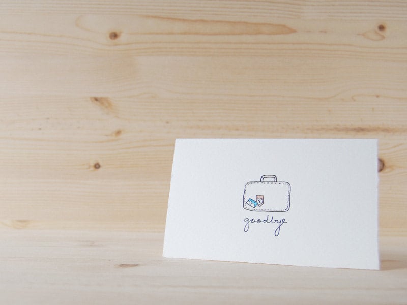 Farewell Goodbye Card - Simple Suitcase - Goodbye - Etsy