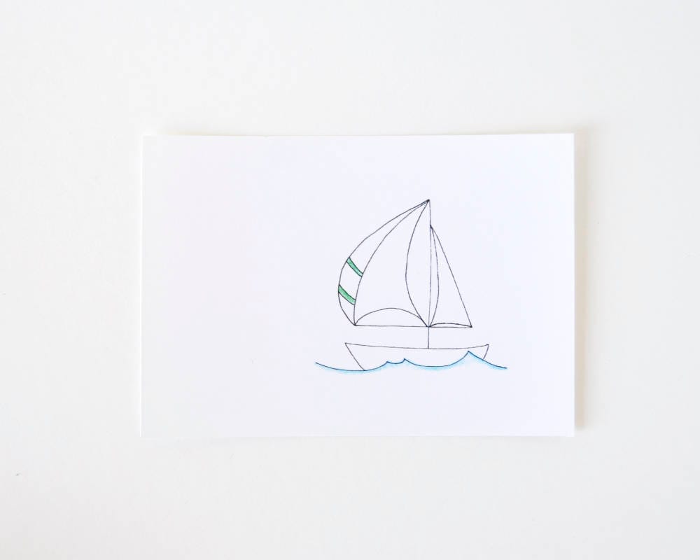 Simple Sail Boat Line Drawing Limited Edition Art Print - Etsy