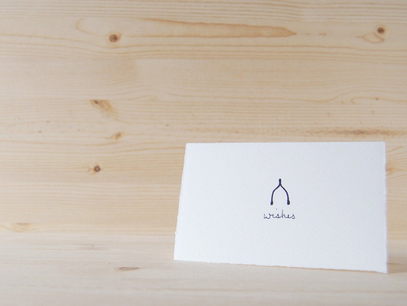 Simple Birthday Card - Wedding Card - Wishbone - Wishes - Etsy
