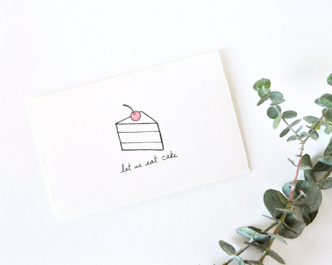 Cute Birthday Card Simple Birthday Party Invitation Let Us Eat Cake - Etsy