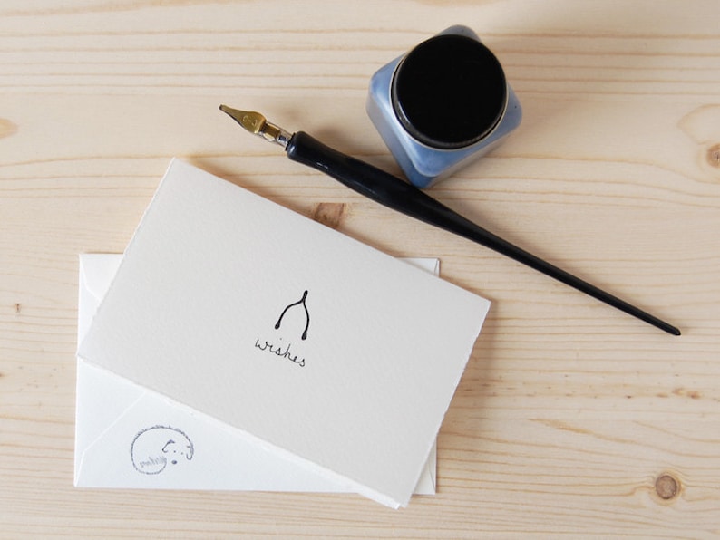 Simple Birthday Card - Wedding Card - Wishbone - Wishes - Etsy