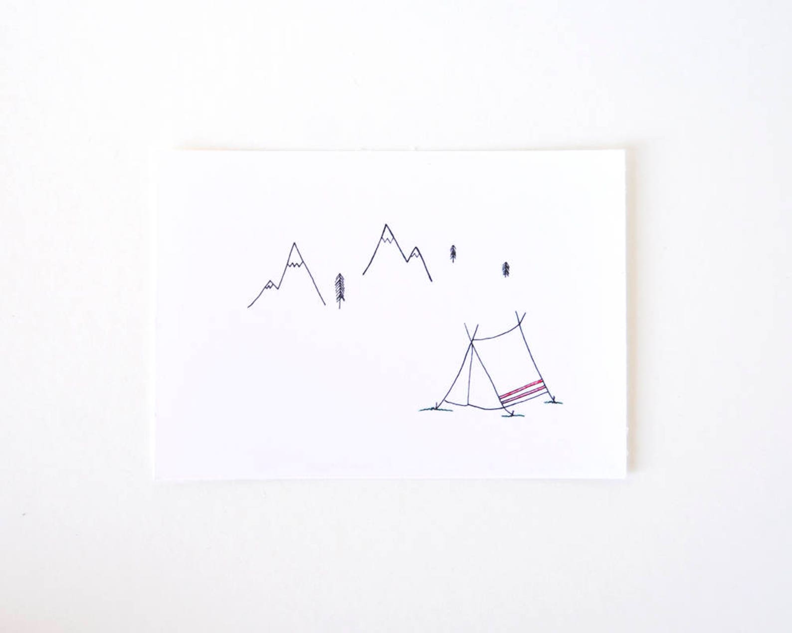 Simple Line Art - Limited Edition Print - in the Mountains - Etsy