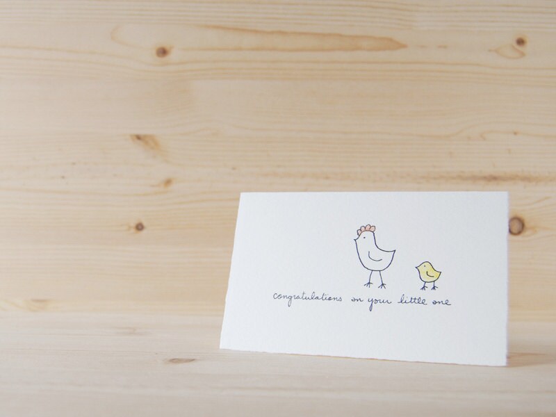 Baby Congratulations Cute Hen and Chick Card Little One - Etsy
