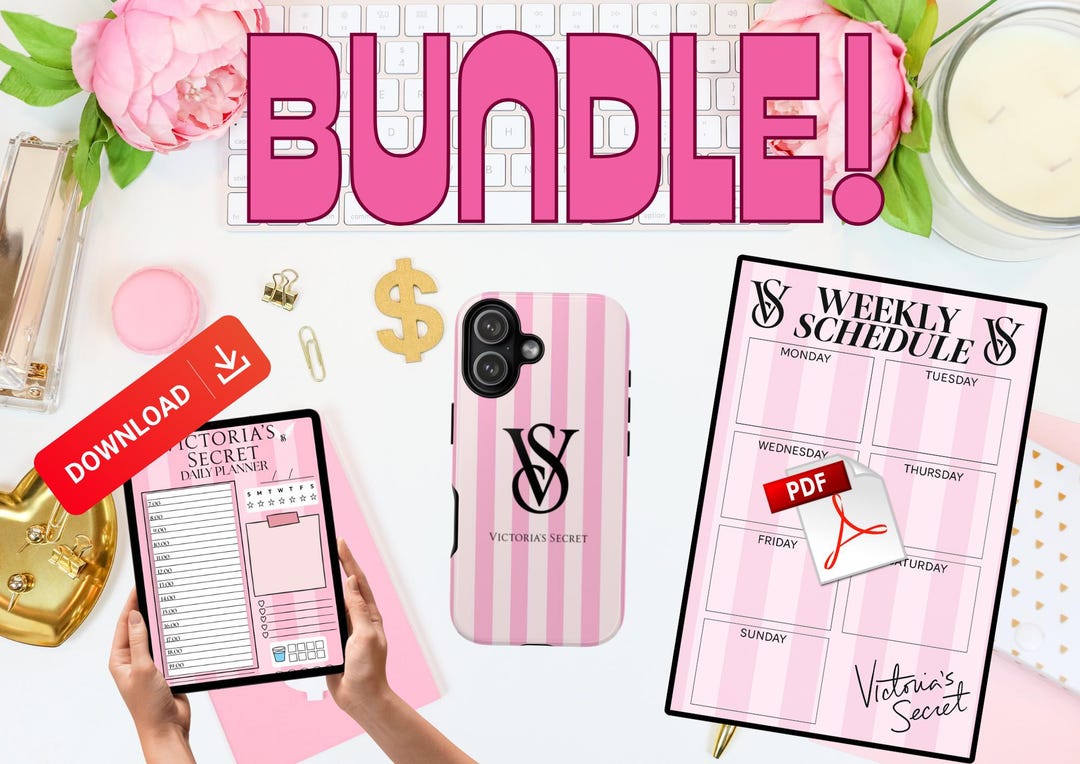 Victoria's Secret Planner Bundle | Printable Daily & Weekly Planner PDF ...