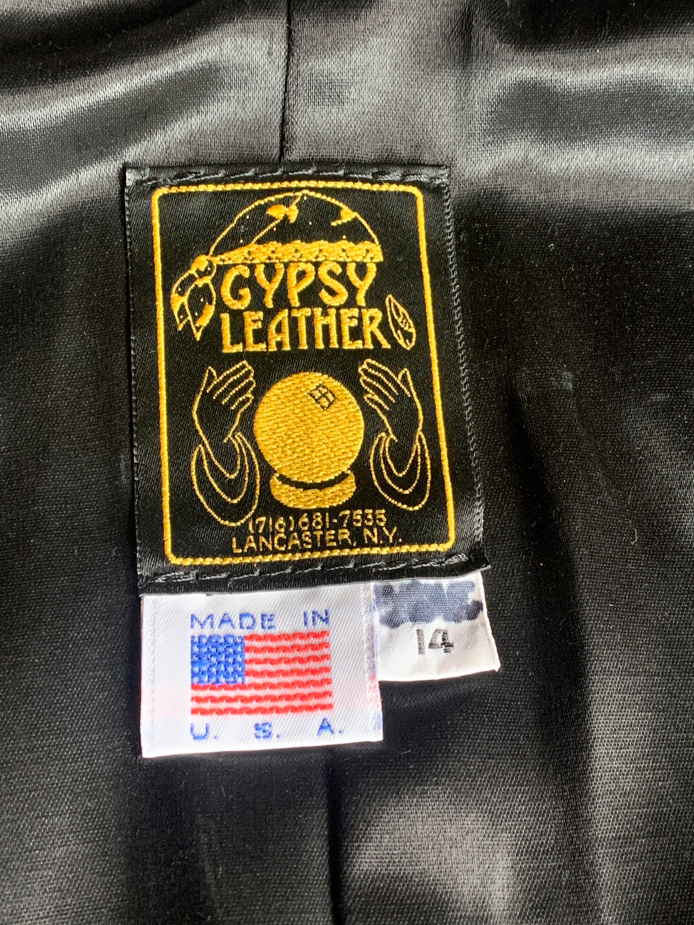 Exceptional Black Leather Jacket by Gypsy Leather Inlaid Rose Pattern ...