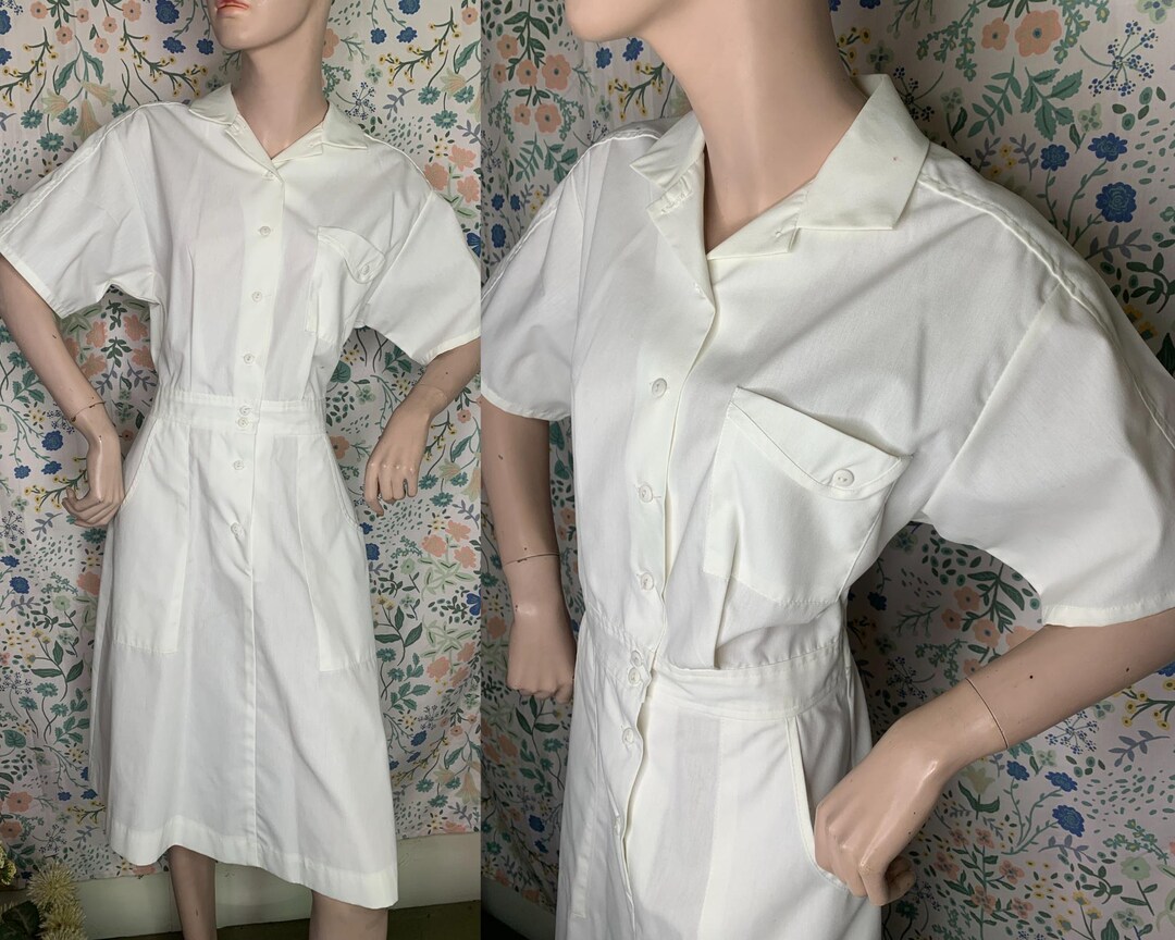 1980s Nurse Uniform NOS With Tags Action Line Life Uniform White Poly ...