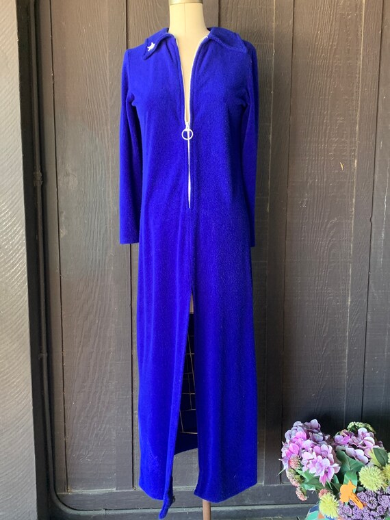 Royal Blue Sailor Style Beach Cover Up Robe | Chantel… - Gem