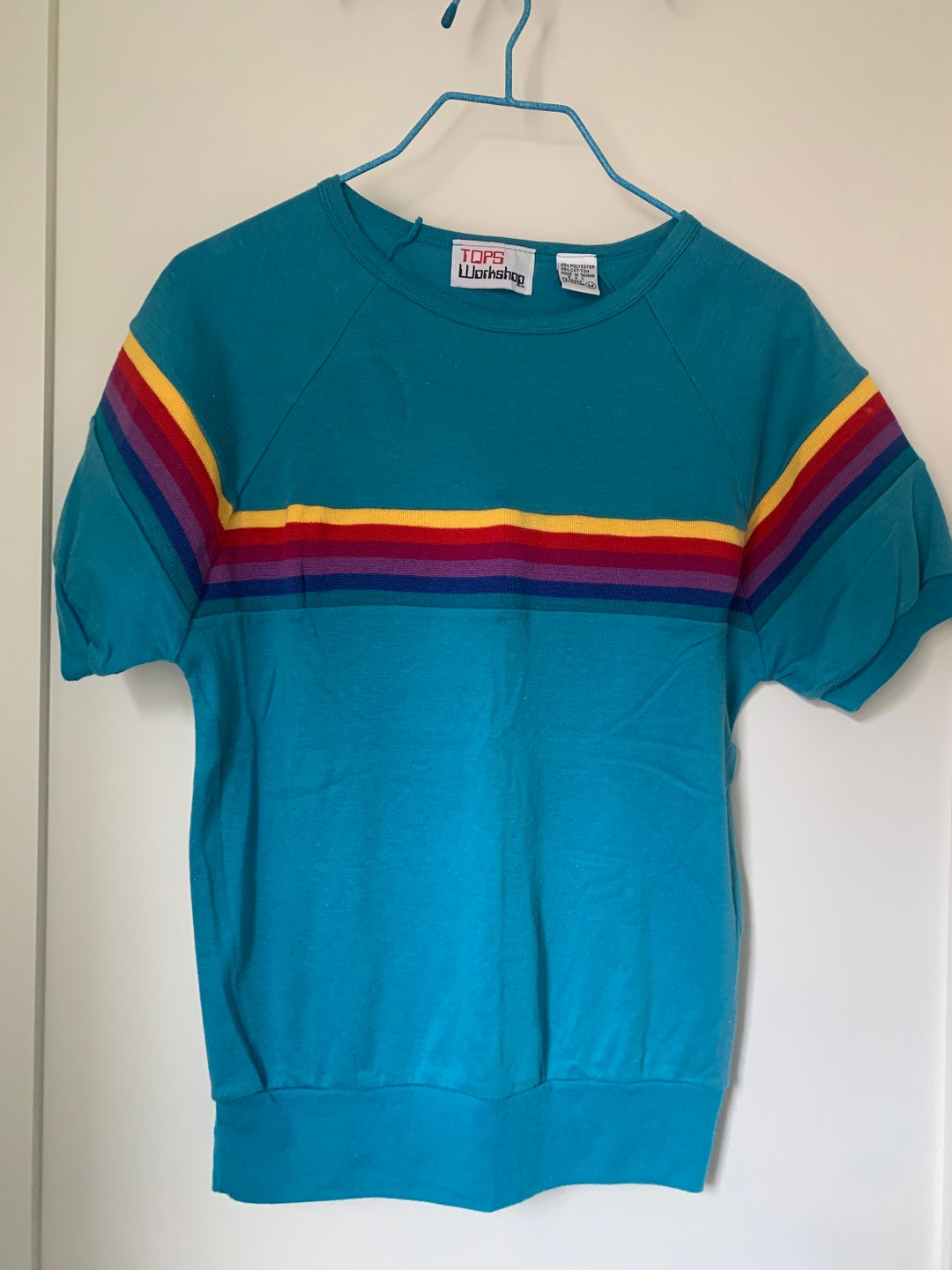 Rainbow Striped Cotton Top by Tops Workshop Poly Cotton Made in Taiwan ...