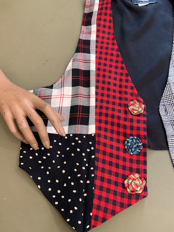 Plaid Stripe Fabric Pattern Mix Vest | Best American … - Gem