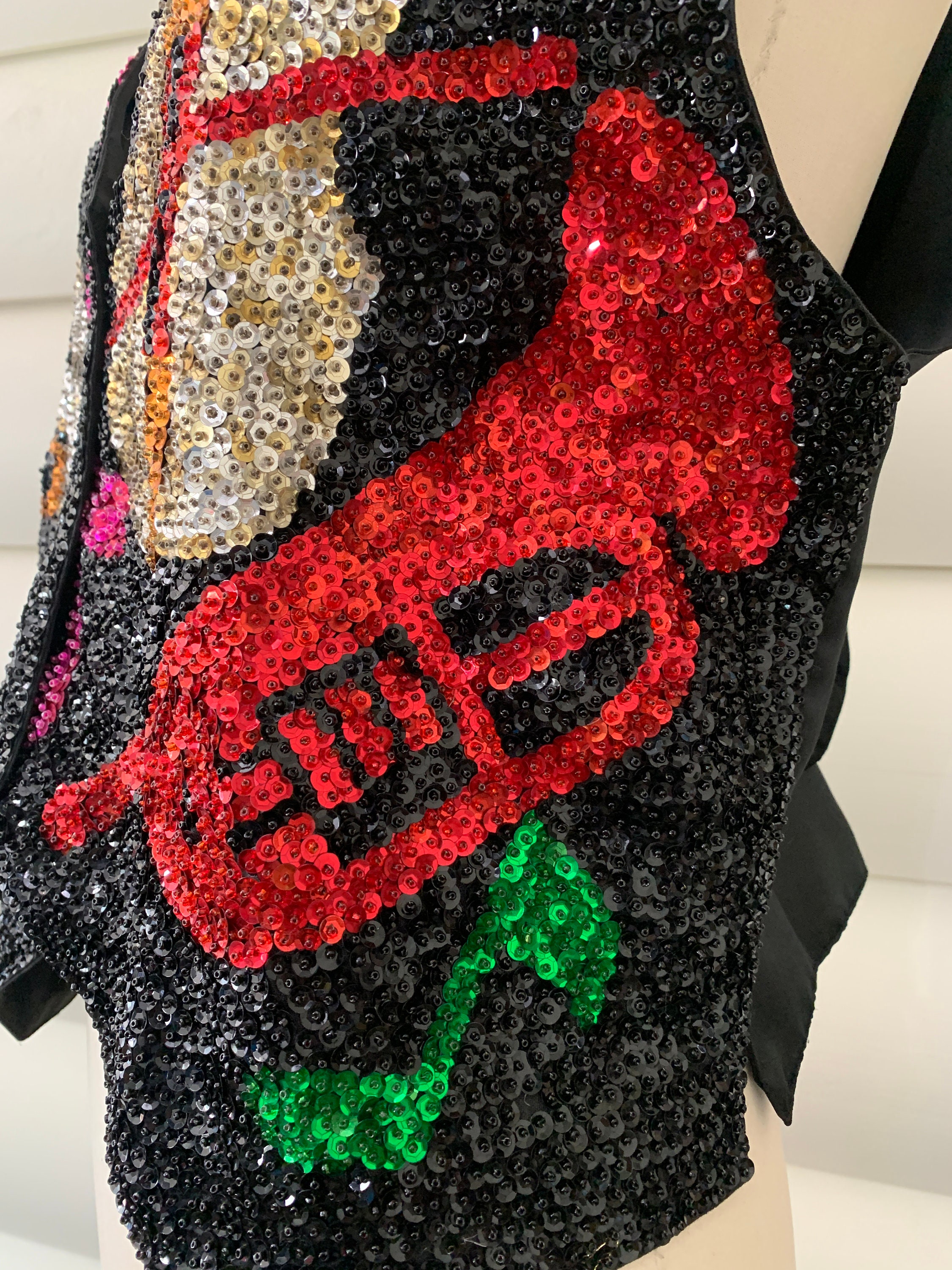Bead and Sequin Musical Instruments and Notes Vest Ana Mori - Etsy