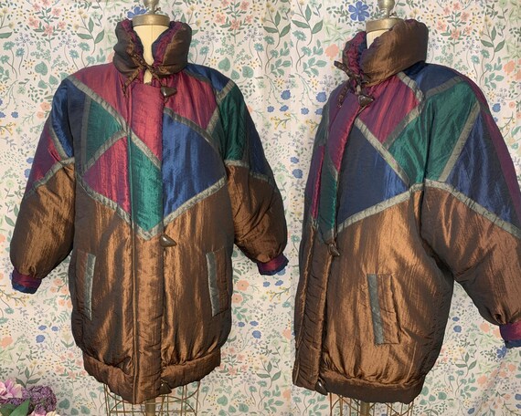 Metallic Color Block Down Puffer Jacket | J Gallery |… - Gem