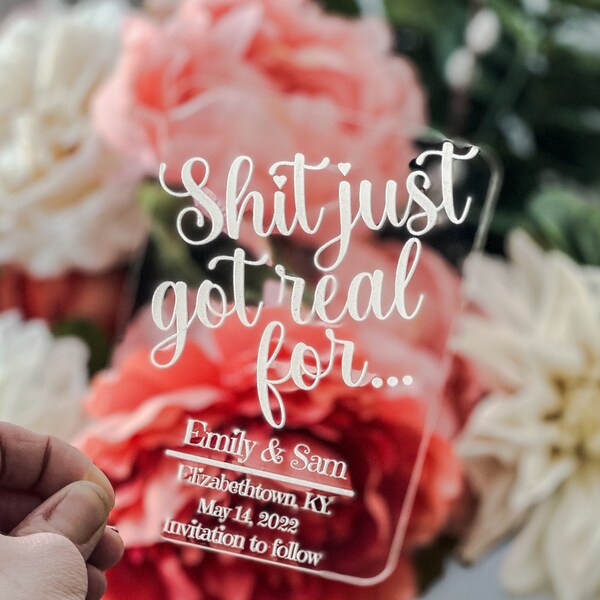 Shit Just Got Real Save the Date Cards - Etsy