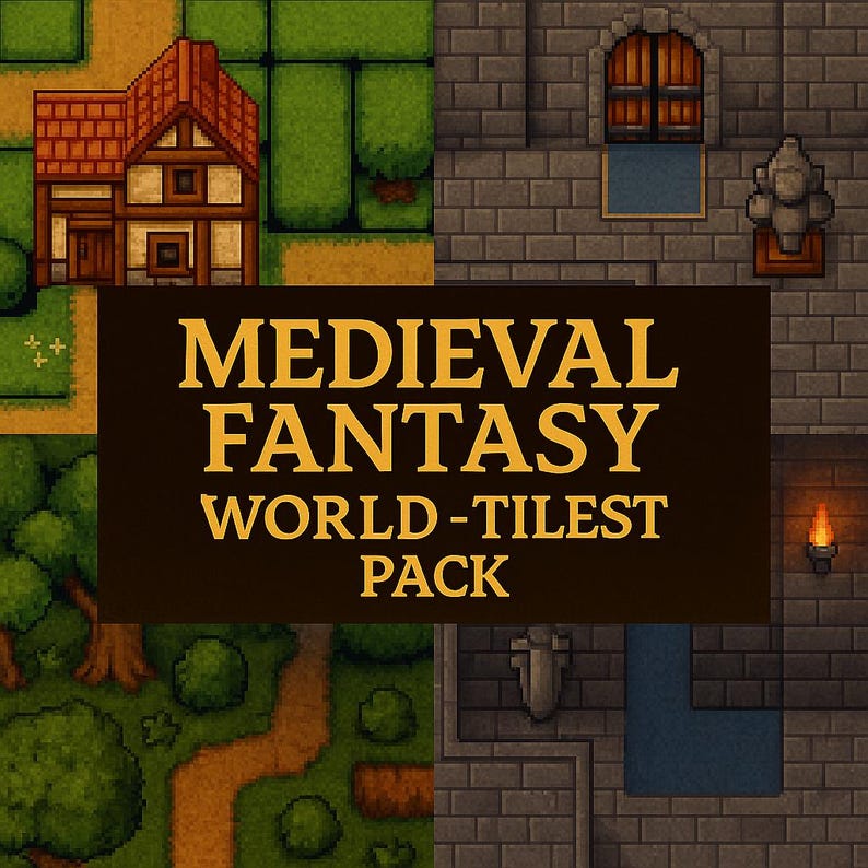 Medieval Fantasy World Tileset Pack – Pixel Art 32x32, RPG Tiles, Game ...