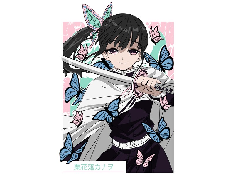 Anime Girl Art Print | Butterfly Warrior Illustration (instant Download ...
