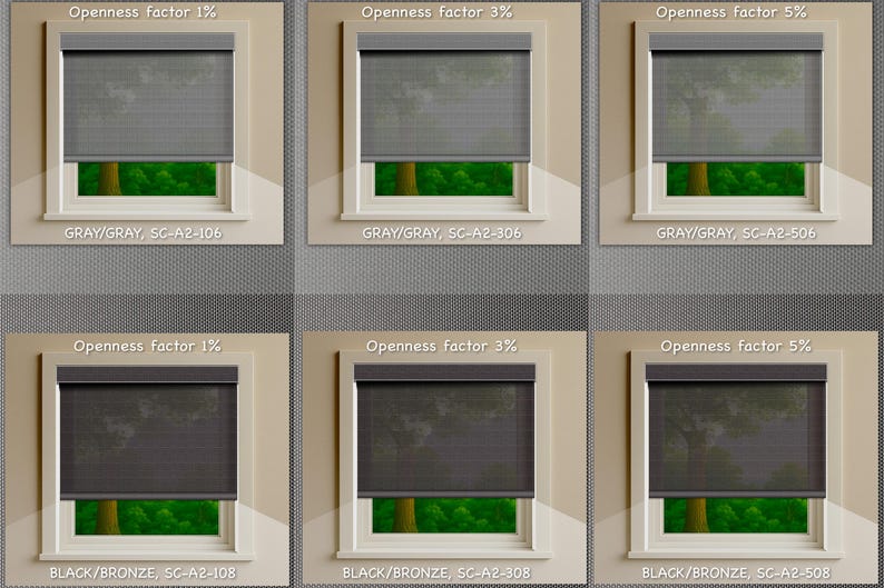 Custom Solar Screen Roller Shades, Motorized Window Blinds - Etsy