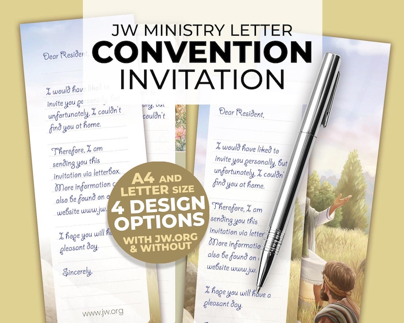 JW Convention Invitation 2026 Letter Writing Paper Stationery ...