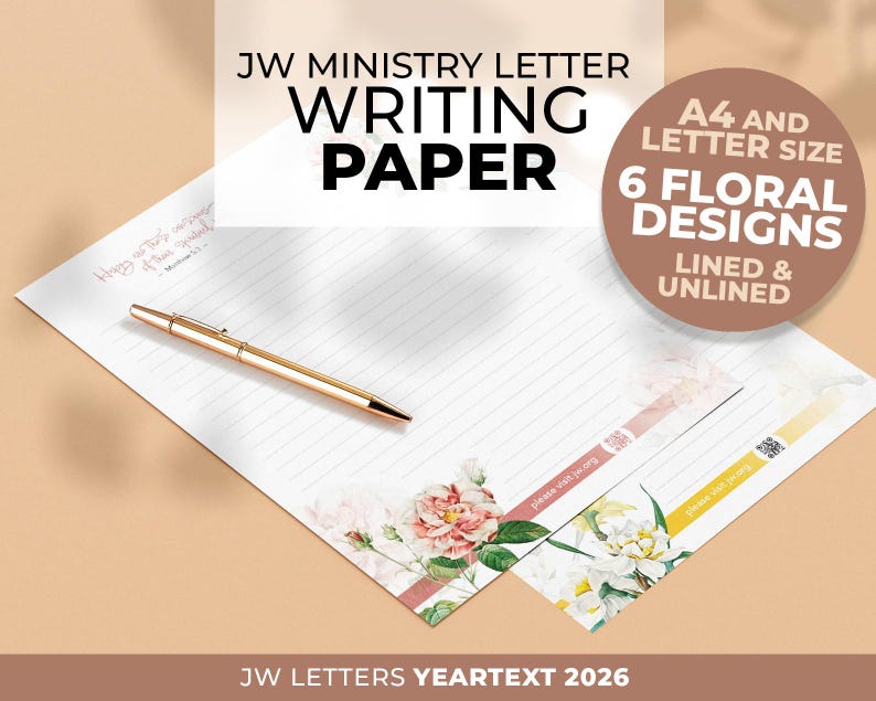 JW Letter Writing Stationary | Jw.org Letterhead | Field Service JW ...