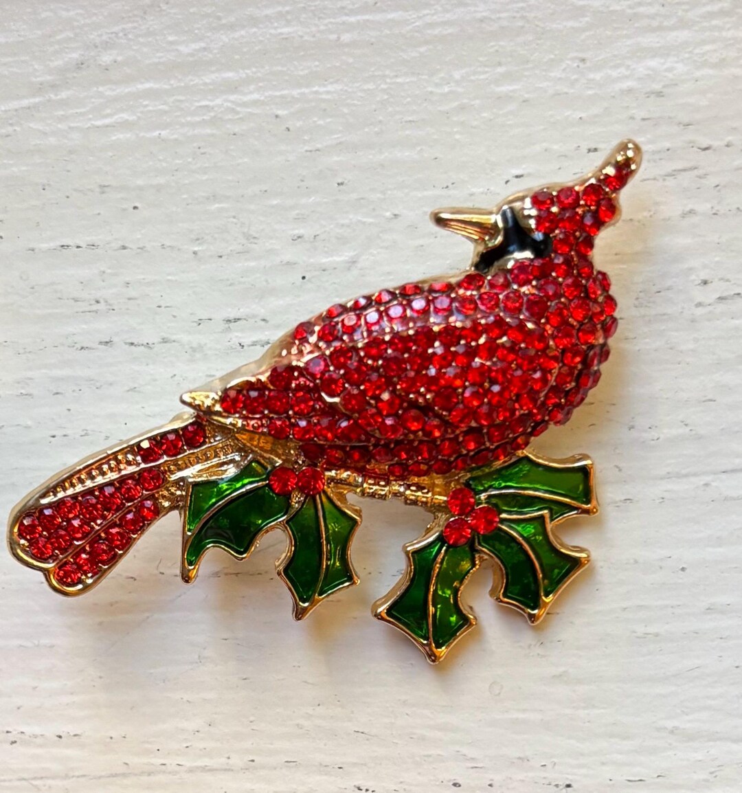 Smaller Crystal Rhinestone Cardinal Pin Accessory 2 1/2” - Etsy