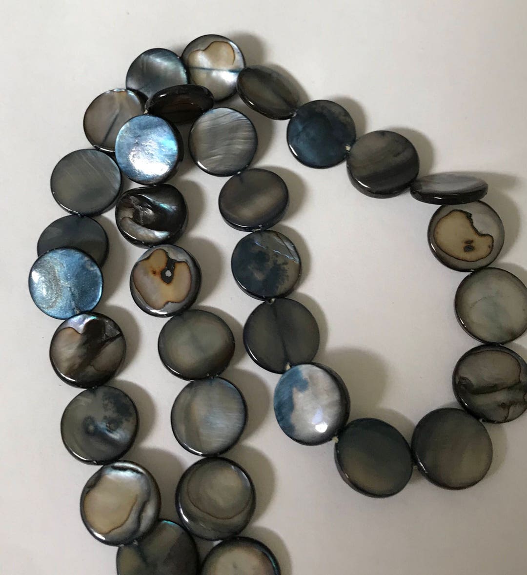 Slate Blue Round Tabular Mother of Pearl Beads 10 Mm 18 Beads - Etsy