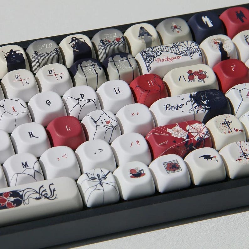 Vampire Hunter Keycaps | Gothic Horror Aestheti- | PBT Heat Sublimation ...