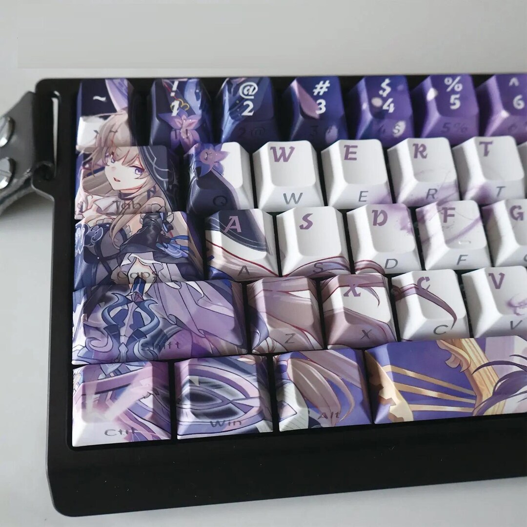 128 Keys Honkai Star Rail Herta Theme Keycaps Set –cute Anime PBT RGB ...