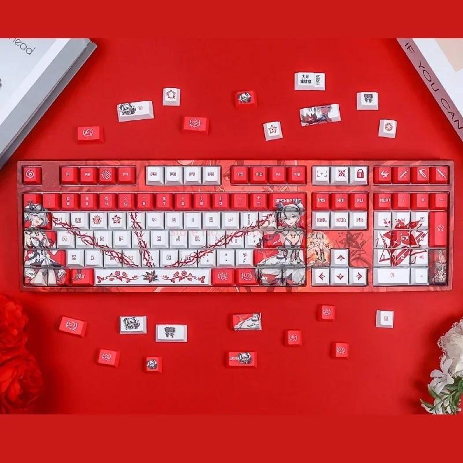 Wuthering Waves Camellya Anime Keyboard Keycaps 100-key PBT Dye ...