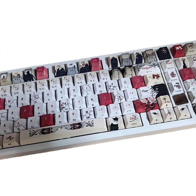 Vampire Hunter Keycaps | Gothic Horror Aestheti- | PBT Heat Sublimation ...