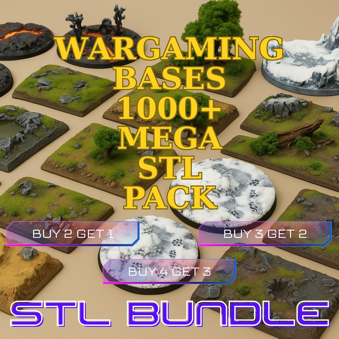 1000+ Wargaming Bases STL Pack – 3D Printable Miniature Bases for ...