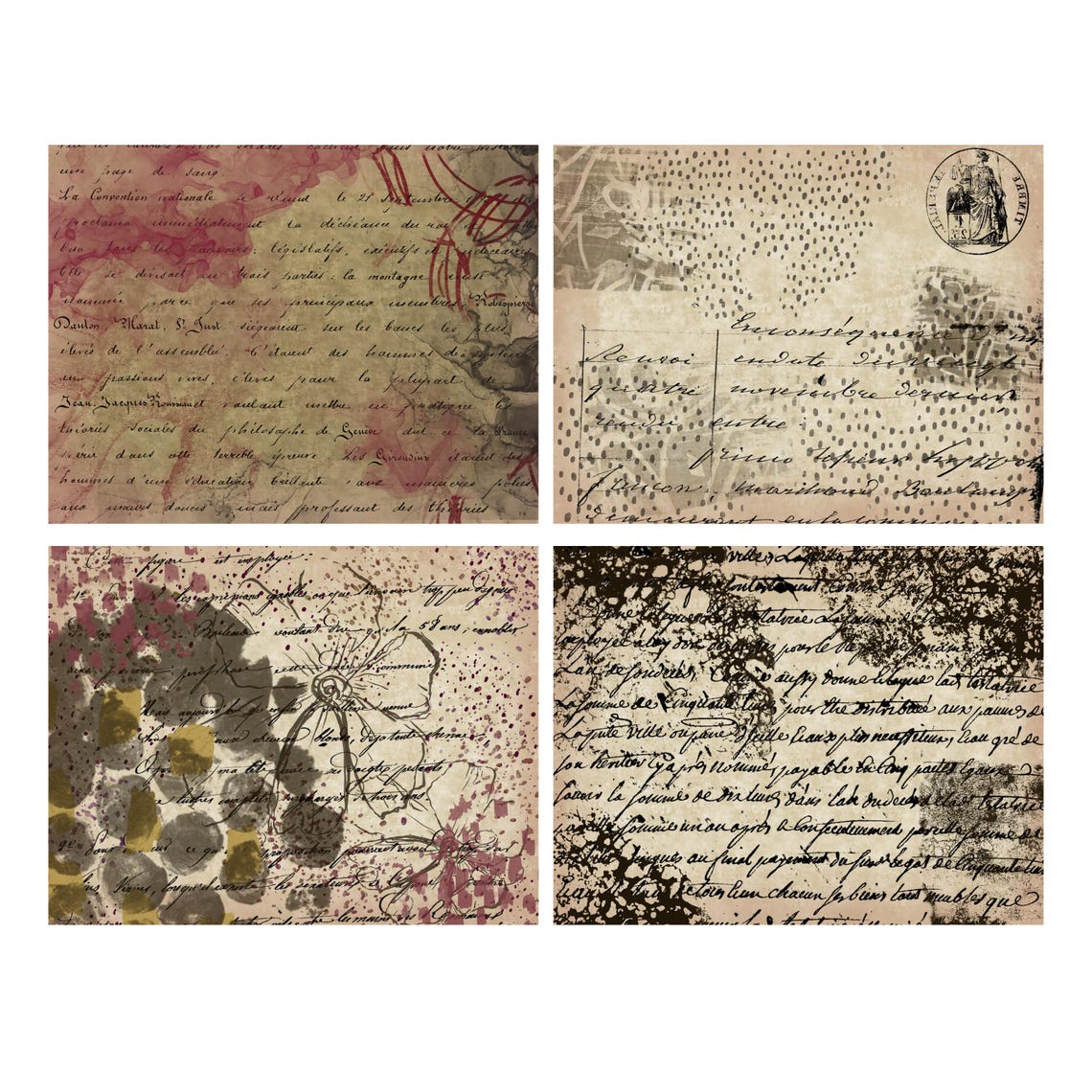 Mixed Media Writing Textures – Junk Journal Backgrounds | Scrapbooking ...