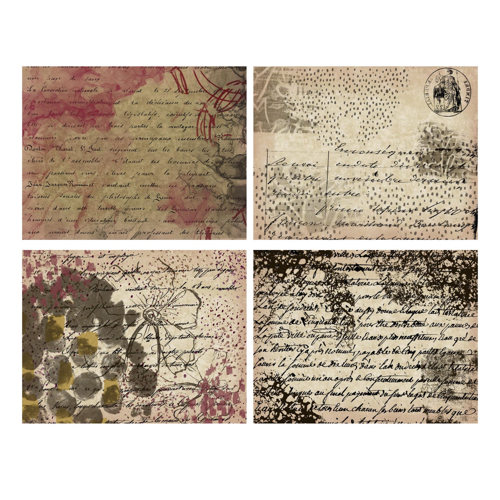 Mixed Media Writing Textures – Junk Journal Backgrounds | Scrapbooking ...