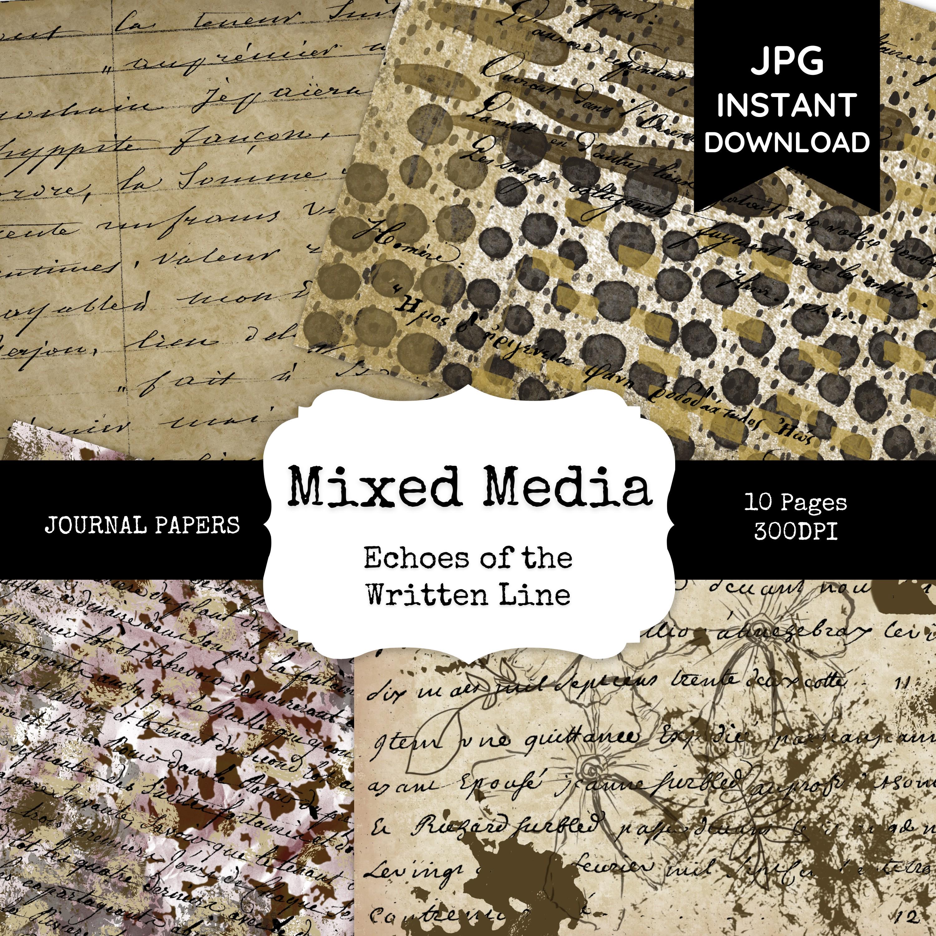 Mixed Media Writing Textures – Junk Journal Backgrounds | Scrapbooking ...