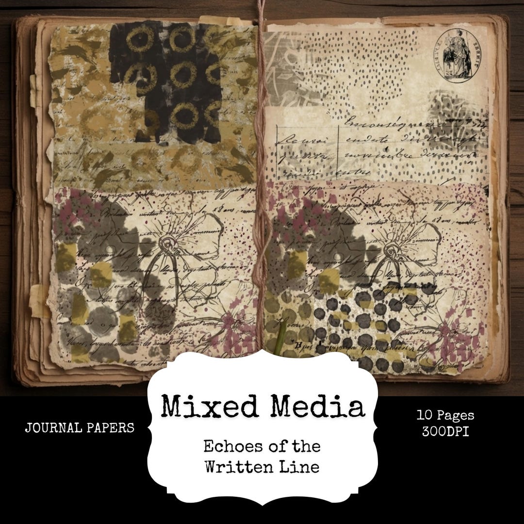 Mixed Media Writing Textures – Junk Journal Backgrounds | Scrapbooking ...