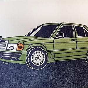 4" X 6" – Custom Car Portrait – Linoleum Block Print – Custom Wall Art ...