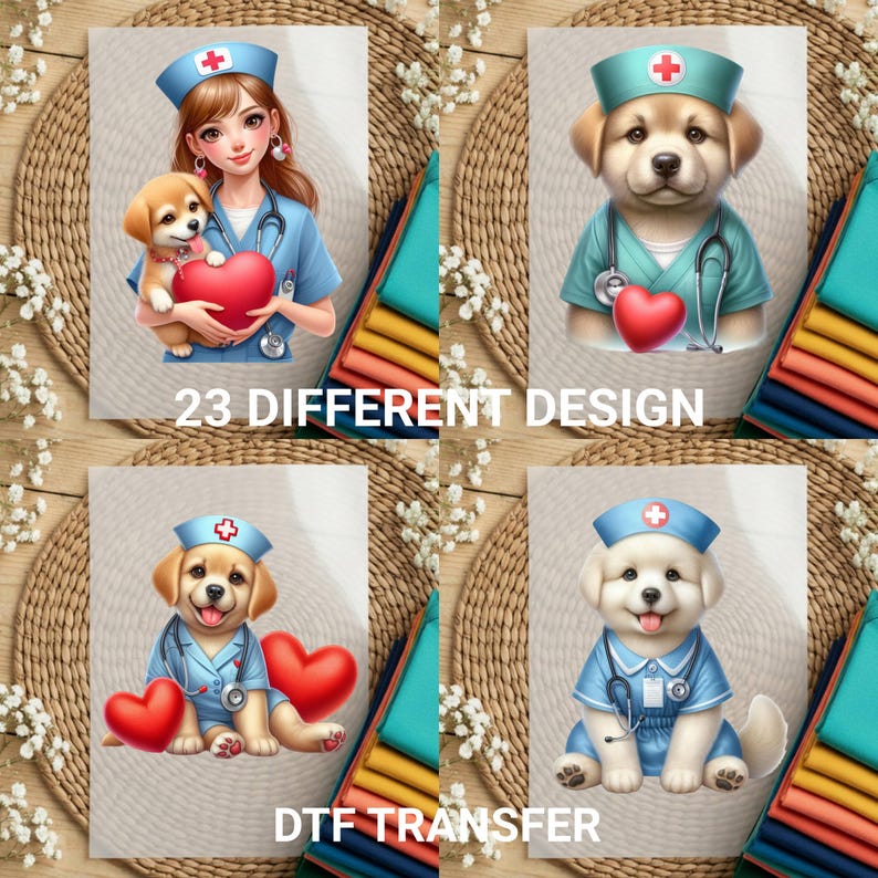 Nurse Dog DTF Transfer | Medical Puppy Iron on Decal - Etsy