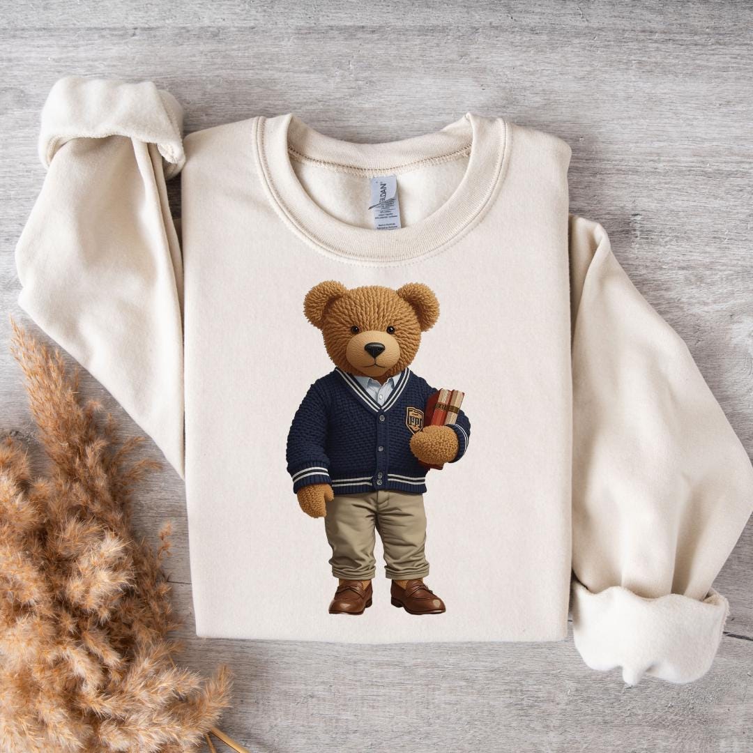 Vintage Scholar Teddy Bear PNG | Preppy Clipart (digital Download ...