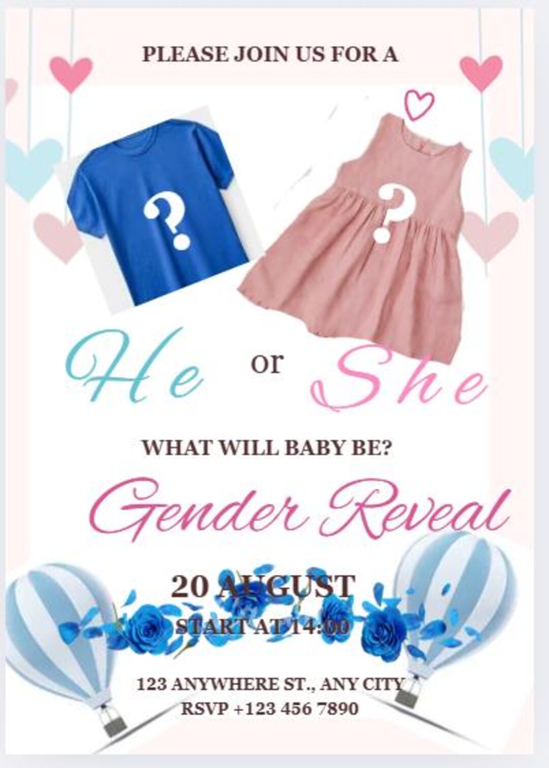 Gender Reveal Cards - Etsy