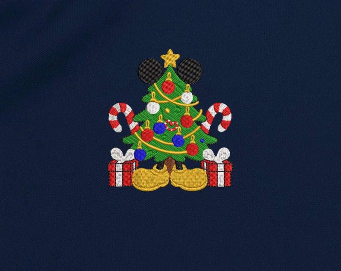 Mickey Christmas Tree Embroidery Design, Cute Disney Holiday Machine ...