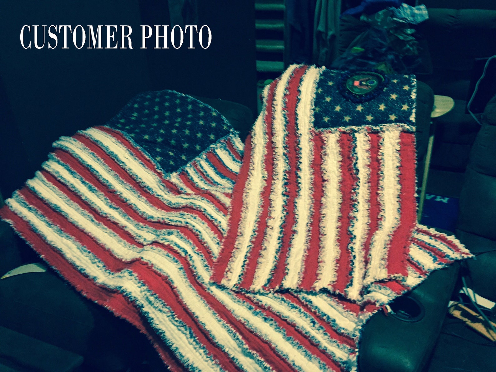 Rag Flag Quilt Pattern 42" X 27" Primitive Raggedy American Flag ...