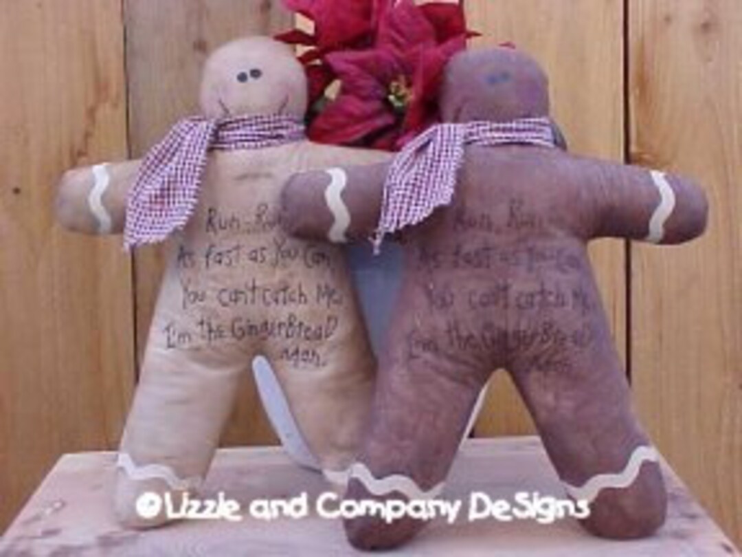 Gingerbread Doll Pattern, Gingerbread Stitchery Pattern, Gingerbread ...