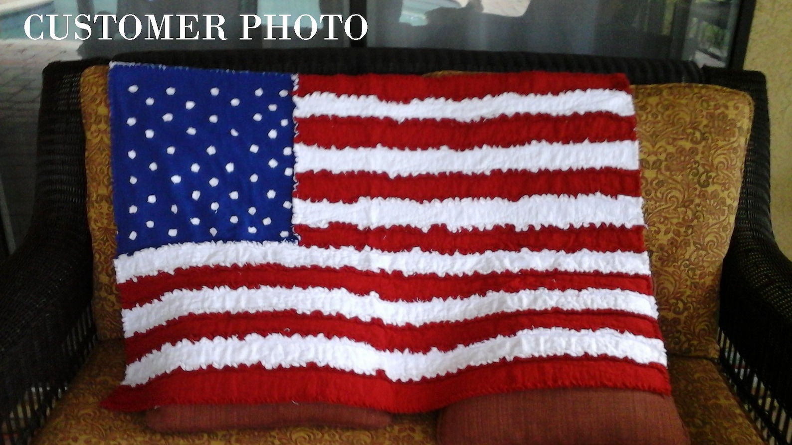 Rag Flag Quilt Pattern 42 X 27, Primitive Raggedy American Flag ...